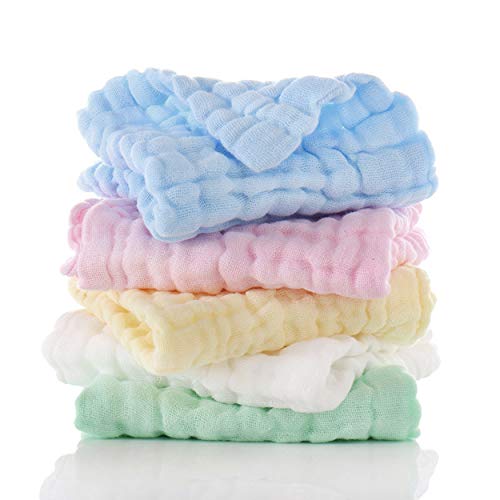 Muslin Cloths for Baby 5 Pack Burp Cloths Newborn Essentials 100% Cotton Organic Washable