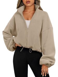 automet womens oversized sweatshirts zip up fleece bomber jackets hoodies winter long sleeve fall crop coats puffers sherpa trendy fall outfits tops fashion clothes 2023