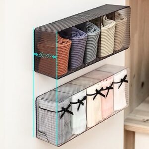 Saterkali Sock Underwear Drawer Organizer Dividers, Socks Storage Box Multifunctional Compartment Underwear Panties Wardrobe Divider Box Home Organizer Green