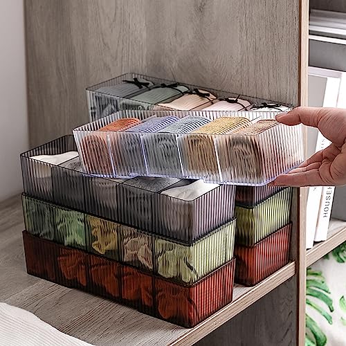 Saterkali Sock Underwear Drawer Organizer Dividers, Socks Storage Box Multifunctional Compartment Underwear Panties Wardrobe Divider Box Home Organizer Green