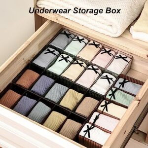 Saterkali Sock Underwear Drawer Organizer Dividers, Socks Storage Box Multifunctional Compartment Underwear Panties Wardrobe Divider Box Home Organizer Green