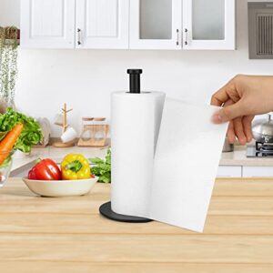 Paper Towel Holder, Black Kitchen Roll Holder Organizer, Premium Stainless Steel Paper Towel Holder for Kitchen Roll Holder, Steady Countertop Paper Towel Holder with Weighted Base