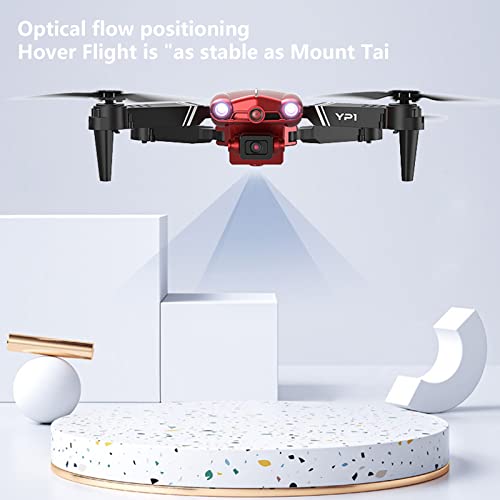 Drone with Camera, Drone with 1080p HD FPV Camera Remote Control Toys Gifts for Boys Girls with Altitude Hold Headless Mode One Key Start Speed Adjustment, Wide Angle Camera, Foldable Arms (Red)