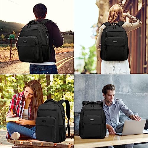 LIBENED Backpack for Women Men, School backpack for Teen, 15.6 inch Travel Laptop Backpack with USB Charging Port, Large Computer Bookbag with 2 Compartments, Ergonomic Straps