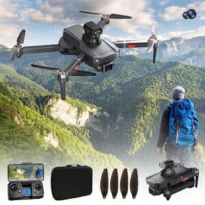 LNATOVI LCD Screen Drone with 4K Camera - 110° Wide-Angle and 90° Rotatable & 2.4GHz FPV Transmission & 18+ Minutes Flight for Outdoor Party (BK)