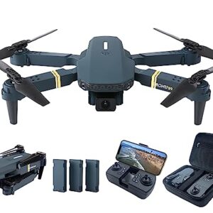 Super Endurance Foldable Drone with Camera for Beginners– Long Flight Time, WiFi FPV Quadcopter with 120°Wide-Angle HD Camera, Optical Flow Positioning, Follow Me, Dual Cameras(3 Batteries) V2