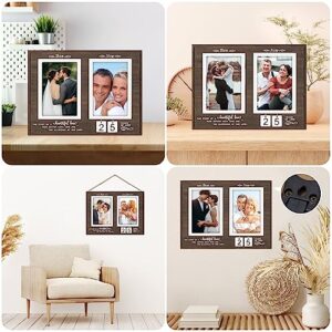 Then & Now Anniversary Picture Frame, 1-99 Years Wedding Gift Ideas - Anniversary Wood Photo Frame, Engagement Bridal Shower Gifts with Sentimental Quote - Holds 2 4x6 Inches Photos (Then & Now)