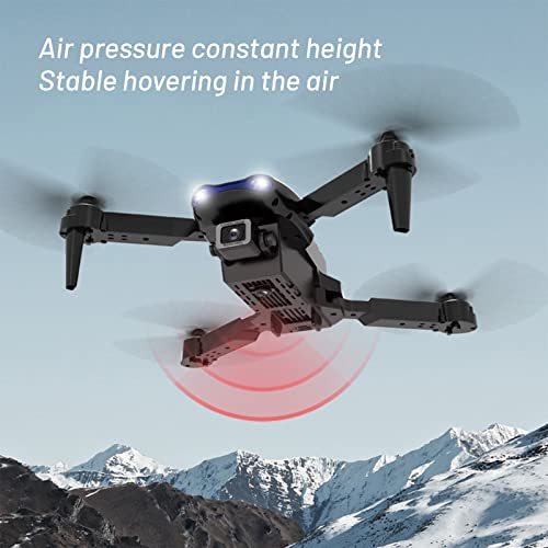 Drone with Daul 1080p HD Fpv Camera, Altitude Hold Headless Mode One Key Start Speed Adjustment, Foldable Arms Quadcopter with LED Light, 2.4ghz 𝖠𝗇𝗍𝗂-Interference Technology