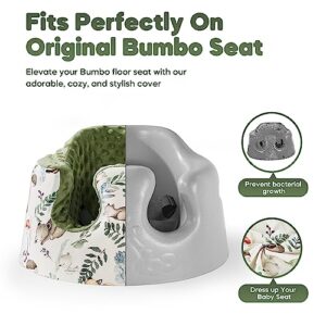 Mamatepe Seat Cover Compatible with Bumbo Seat,Breathable Baby Bumbo Seat Cover,Soft Bumbo Floor Seat Cover for Baby Girl Boy,Only Compatible with Bumbo Seat (Forest)