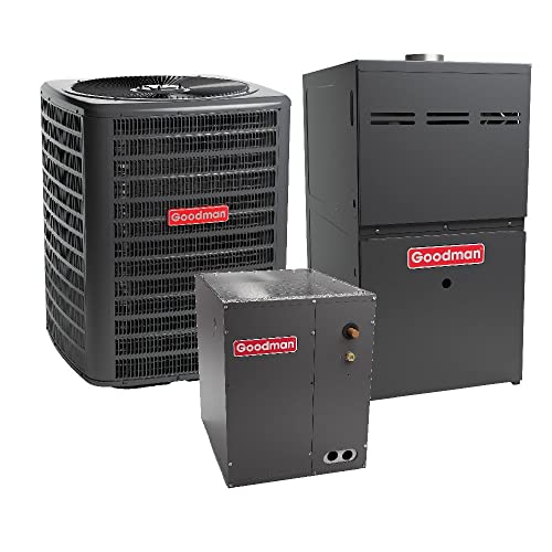 Goodman 3 Ton 14.3 SEER2 Single Stage Heat Pump GSZM403610 and 100,000 BTU 80% AFUE Multi-Speed Gas Furnace GM9C801005CN Upflow System with CAPTA4230C4