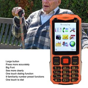 Acogedor 2G Unlocked Senior Cell Phone, 2.8In HD Screen Seniors Cellphone, with Dual SIM Dual Standby, Big Screen and Buttons, SOS Calling, Voice Broadcast (Orange)