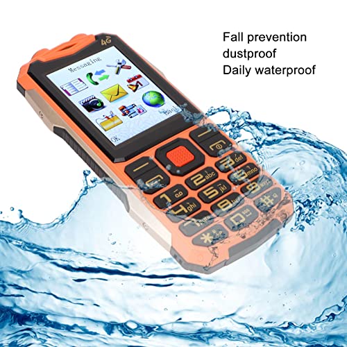 Acogedor 2G Unlocked Senior Cell Phone, 2.8In HD Screen Seniors Cellphone, with Dual SIM Dual Standby, Big Screen and Buttons, SOS Calling, Voice Broadcast (Orange)