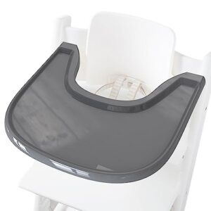 bpa-free plastic high chair tray compatible with stokke tripp trapp chair - shining surface and stronger suction power - accessories for stokke tripp trapp chair (grey)