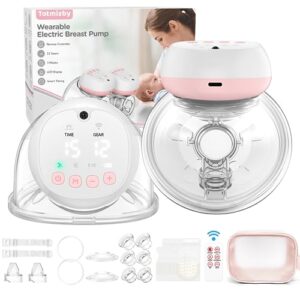 hands free breast pump, electric breast pumps, 12 levels 3 modes double wearable breastpump, portable 1200mah, lcd, quiet and painless, leak-proof 140° silicone, comfortable breastfeeding necessities