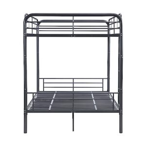 FUSVZ Metal Full Over Full Bunk Beds for Adults, Modern Style Metal Bunk Bed Full Over Full Size, Heavy-Duty Bunk Beds Frame with Ladders for Kids Boys Girls Teens Adults, Weight Capacity 500LBS