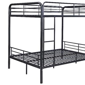 FUSVZ Metal Full Over Full Bunk Beds for Adults, Modern Style Metal Bunk Bed Full Over Full Size, Heavy-Duty Bunk Beds Frame with Ladders for Kids Boys Girls Teens Adults, Weight Capacity 500LBS