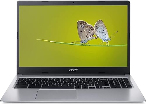 Acer 2023 15" HD Premium Chromebook, Intel Celeron N Processor 2.78GHz Turbo Speed, 4GB Ram, 128GB SSD, Ultra-Fast WiFi Up to 1700 Mbps, Full Size Keyboard, Chrome OS, Arctic Silver Color-(Renewed)