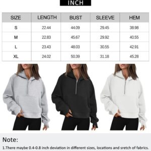 AUTOMET Half Zip Pullover for Women Quarter Zip Sweatshirts Hoodies Cropped Fleece Sweaters Fall Outfits Winter Clothes Fashion 2023 Grey