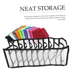 COLLBATH 3pcs Grid Underwear Wardrobe Collapsible Storage Bin Storage Clothes Wardrobe Clothes Closet Organizer System Drawer Clothing Bedroom Organization and Storage Sock Case Sock Box