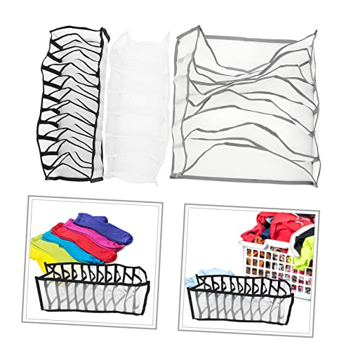 COLLBATH 3pcs Grid Underwear Wardrobe Collapsible Storage Bin Storage Clothes Wardrobe Clothes Closet Organizer System Drawer Clothing Bedroom Organization and Storage Sock Case Sock Box