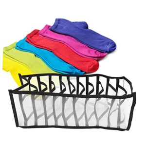 COLLBATH 3pcs Grid Underwear Wardrobe Collapsible Storage Bin Storage Clothes Wardrobe Clothes Closet Organizer System Drawer Clothing Bedroom Organization and Storage Sock Case Sock Box