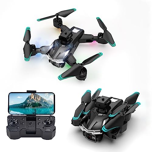 LNATOVI 2023 New FPV Camera Drone - Gesture Control & User-Friendly for Beginner & Multifunctional & Unlimited Enjoyment & Cool Light (BK)