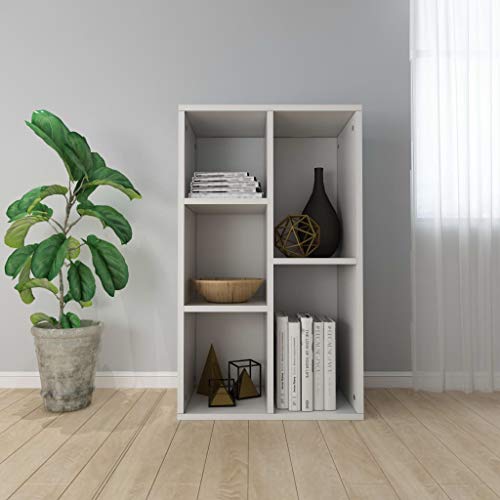 MNISDFL Open Display Book Shelf Freestanding Display Shelf Bookshelf Decor Book Cabinet/Sideboard White 19.7"x9.8"x31.5" Engineered Wood for Home Office School