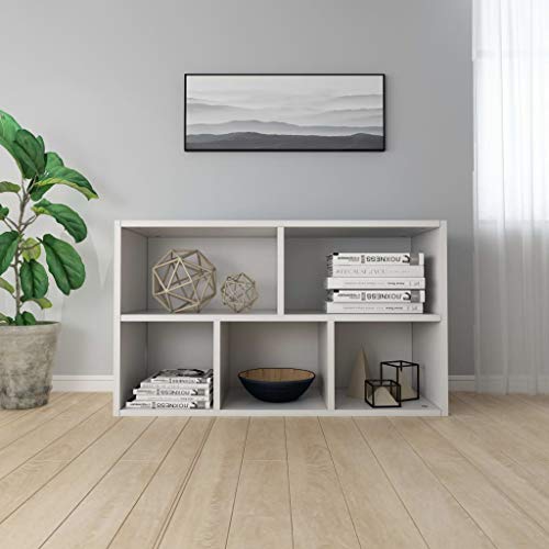 MNISDFL Open Display Book Shelf Freestanding Display Shelf Bookshelf Decor Book Cabinet/Sideboard White 19.7"x9.8"x31.5" Engineered Wood for Home Office School