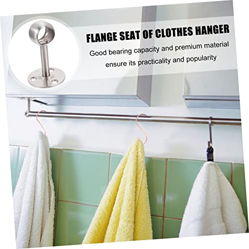 Housoutil 16 Pcs Clothes Rail Flange Shower Rod Holder Shower Curtain Rod Holder Socket Holders Closet Rod Brackets Curtain Rod Ceiling Mount Ceiling Mount Drapery Closet Rod Support Ceiling