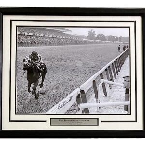 Ron Turcotte Black Signed Framed 16x20 Secretariat Belmont Stakes Photo JSA