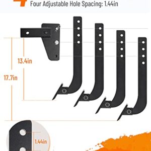 Racewill Hitch Mounted Ripper: Tractor Plow Subsoiler for ATV UTV Tractor with 2 inch Receivers, 2 Replaceable Ripper Teeth, Adjustable in Depth