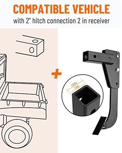 Racewill Hitch Mounted Ripper: Tractor Plow Subsoiler for ATV UTV Tractor with 2 inch Receivers, 2 Replaceable Ripper Teeth, Adjustable in Depth