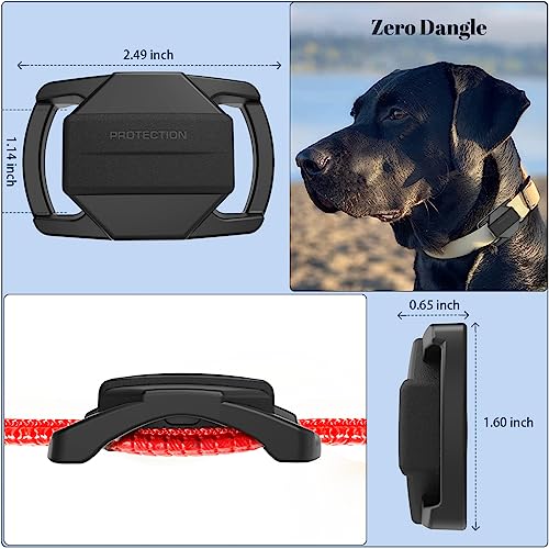 Airtag Dog Collar Holder - Full-Body Cover IPX8 Waterproof Durable Anti-Lost Loop Holder Air Tag Tracker Protective Case for Pet Cat & Dog Collars/Backpack/Bags/Harnesses/Belt (4 Pack)