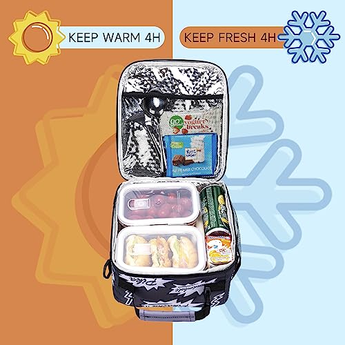 RAPCFEAW Insulated Lunch Bag Kids Lunch Box for Men Women Boys Girls Lunch Boxes for School Play Picnic 10.6x8.8x4.3 Inch