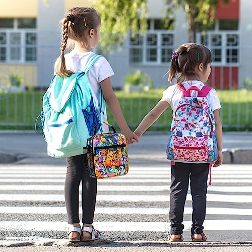 RAPCFEAW Insulated Lunch Bag Kids Lunch Box for Men Women Boys Girls Lunch Boxes for School Play Picnic 10.6x8.8x4.3 Inch