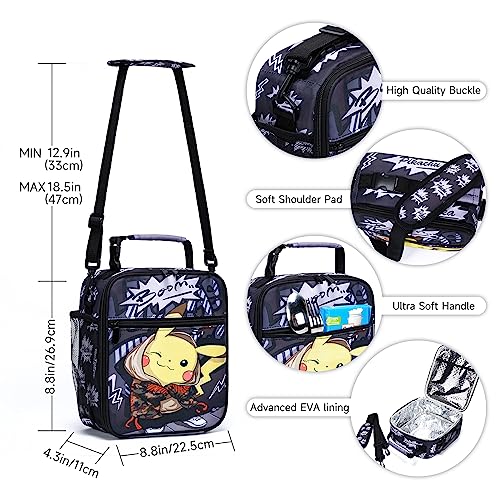 RAPCFEAW Insulated Lunch Bag Kids Lunch Box for Men Women Boys Girls Lunch Boxes for School Play Picnic 10.6x8.8x4.3 Inch