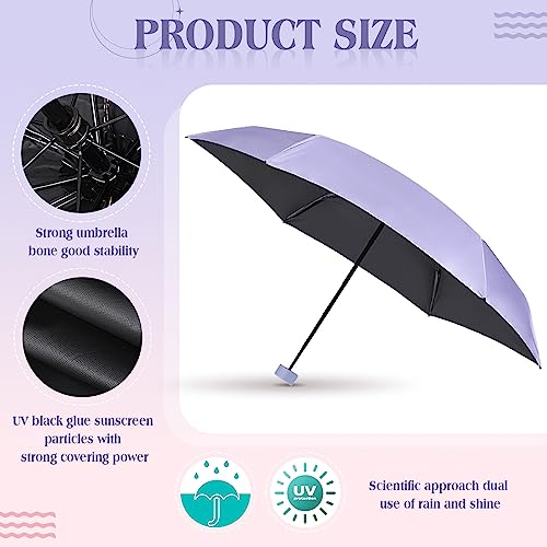 Talltalk 12 Pcs Mini Umbrellas Bulk Compact Travel Umbrella Small Tiny Umbrella for Pocket Purse Rain Sun Windproof UV Protection Portable Parasol with Case for Wedding (Macaron, Box)