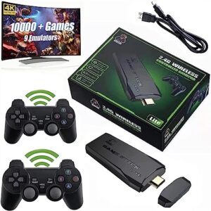 nostalgia stick game, nostalgiastick wireless retro game console built in 20000+ games, plug & play nostalgia stick 4k hdmi output for tv with dual 2.4g wireless controllers, 32g/64g/128g version 6.9