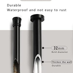 Upgrade Your Bathroom with a Stylish and Durable Stainless Steel Shower Curtain Rod Tension No Drill Adjustable for Bathtub, Shower Stall, Closet, Doorway Spring Metal Tension Matte Black 40-62 Inches