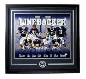 psu linebacker u multi-signed/auto by 8 players 16x20 photo framed jsa 135942 - autographed college photos