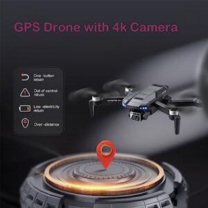 GPS Drone with 4K Camera for adults Long Range, 50 Minutes Long Flight Time, 5G Transmission, Brushless Motor Foldable FPV RC Quadcopter, Optical Flow, GPS Return Home, Follow Me, Include 2 batteries