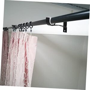 Abaodam 2 Sets Curtain Roman Rod Black Shower Curtain Hooks Plastic Hangers Ceiling Hook Curtain Rod Accessories Curtain Rod Rack Curtain Hook Holders Curtain Bar Racks Curtains Pole Racks