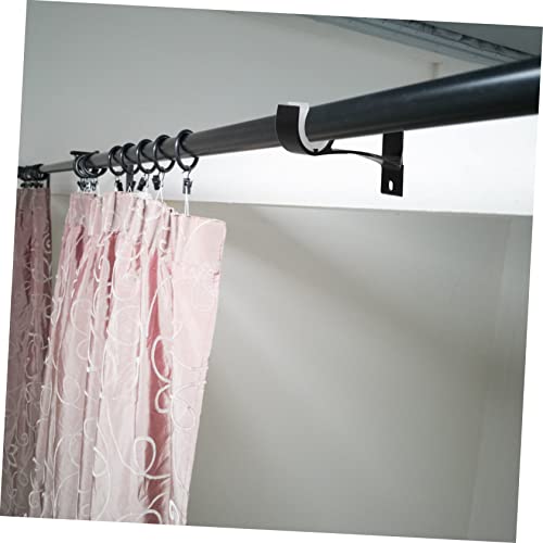 Abaodam 2 Sets Curtain Roman Rod Black Shower Curtain Hooks Plastic Hangers Ceiling Hook Curtain Rod Accessories Curtain Rod Rack Curtain Hook Holders Curtain Bar Racks Curtains Pole Racks