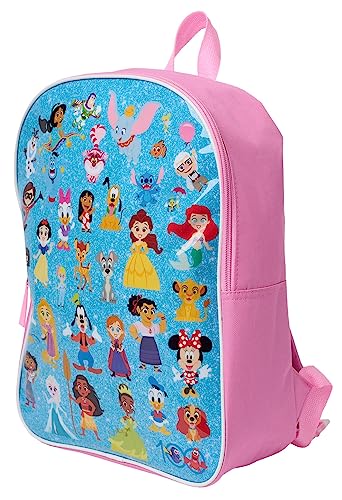 Disney 100 15" Backpack Minnie Daisy Tiana Elsa Belle Ariel Mirabel Kids Pink