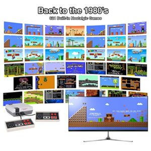 Feliexez Retro Game Console, Game Console Emulator with 621 Built-in Old Games, 1080P Video Gaming Console HDMI Output, 8-Bit Plug and Play Video Game System for TV, for Adults, Kids Family as Gift