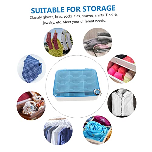 Cabilock Bra Organizer for Drawer Socks Storage Box Plastic Compartment Box Triple Sock Storage Bin