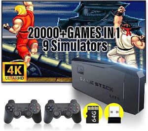 tamnan nostalgia stick game- ultimate retro game console, 20000+ games, 9 classic emulators, 4k hdmi output, dual 2.4g wireless controller