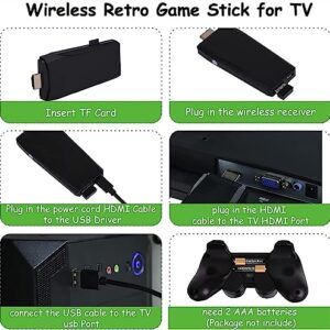 TAMNAN Nostalgia Stick Game- Ultimate Retro Game Console, 20000+ Games, 9 Classic Emulators, 4K HDMI Output, Dual 2.4G Wireless Controller