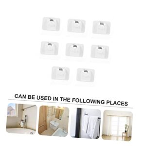 BESPORTBLE 8pcs Telescopic Rod Clamp Ceiling Hook Retainer Holder Clear Shower Curtain Hooks Curtain Rod Support No Nail Curtain Rod Brackets Curtain Rod Hooks Curtain Hangers Plastic White