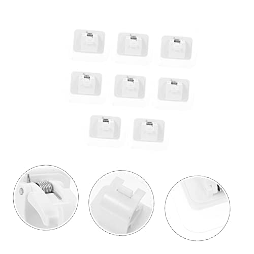 BESPORTBLE 8pcs Telescopic Rod Clamp Ceiling Hook Retainer Holder Clear Shower Curtain Hooks Curtain Rod Support No Nail Curtain Rod Brackets Curtain Rod Hooks Curtain Hangers Plastic White